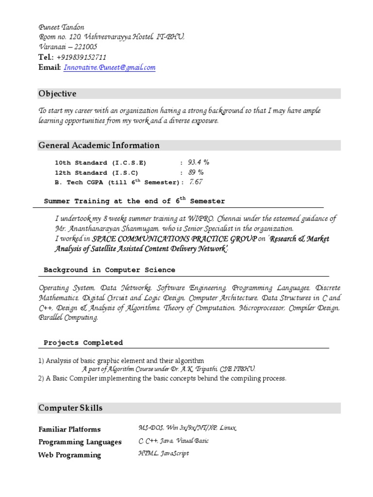 Puneet Tandon PDF | PDF | Computer Science | Computer Engineering