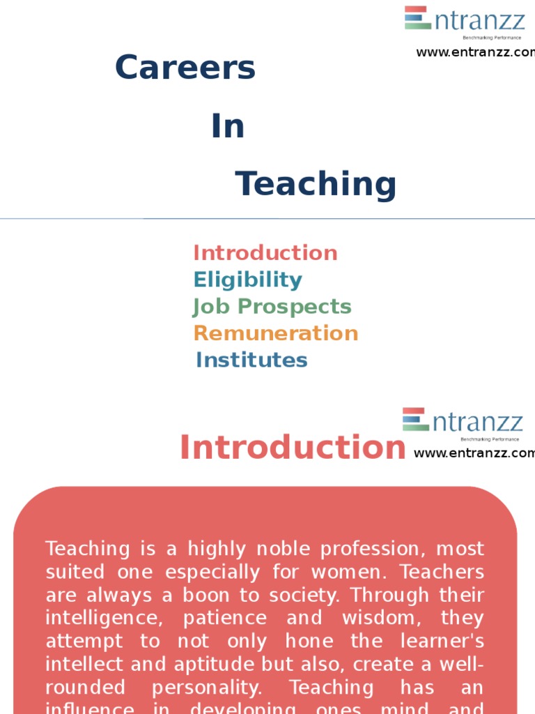 Careers In Teaching Pdf