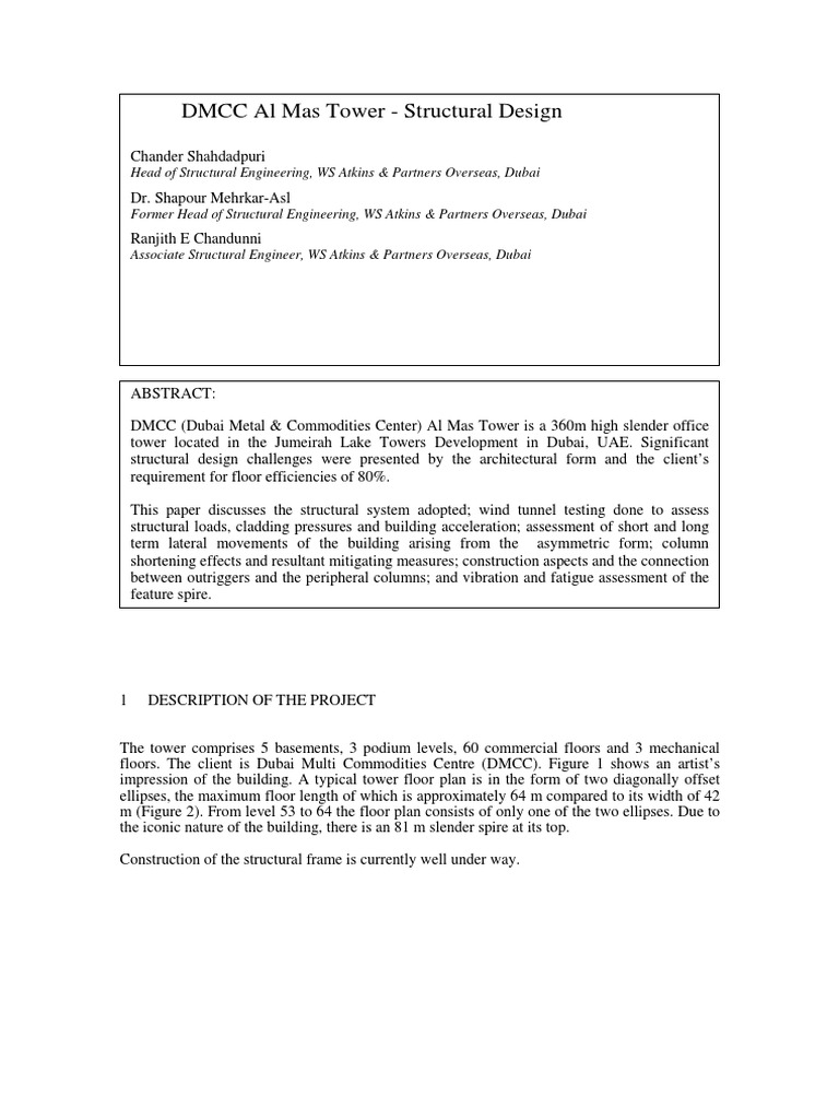 Almas-Tower Structural Design | PDF | Column | Deep Foundation