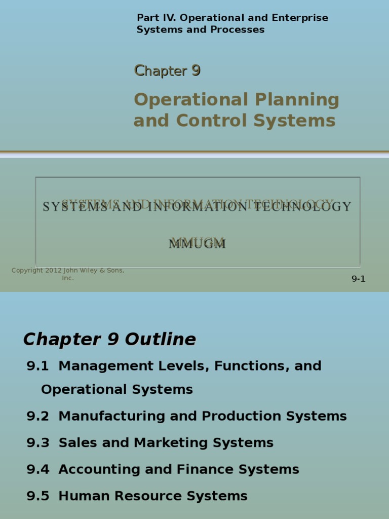 Operational Planning and Control System | Download Free PDF | Human ...