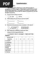 Questionnaire On Digital Banking | PDF