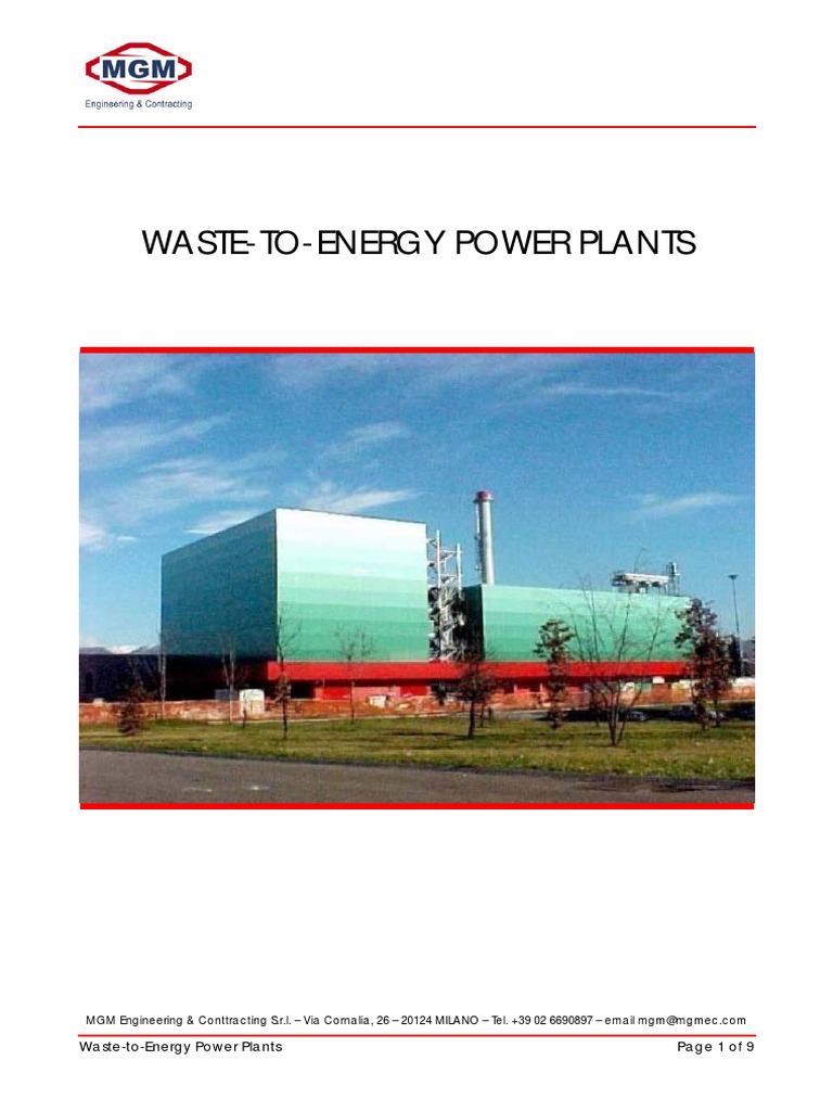 Waste-To-Energy Power Plants | PDF | Municipal Solid Waste | Waste