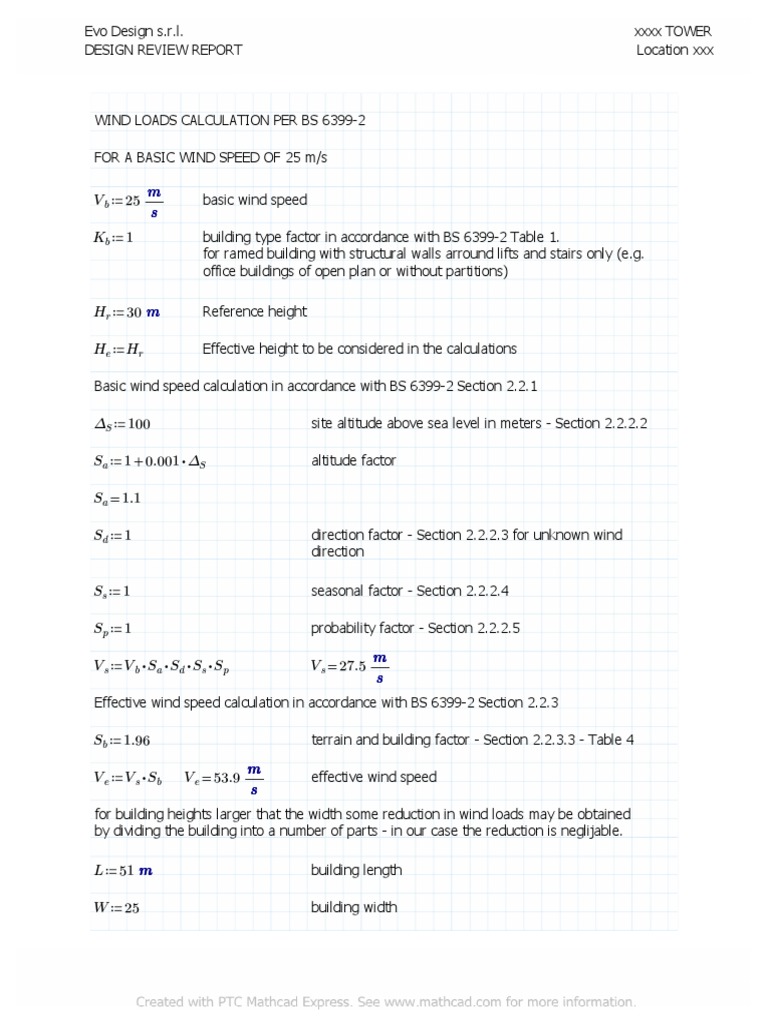 Wind Loads Calculation BS6399 | PDF