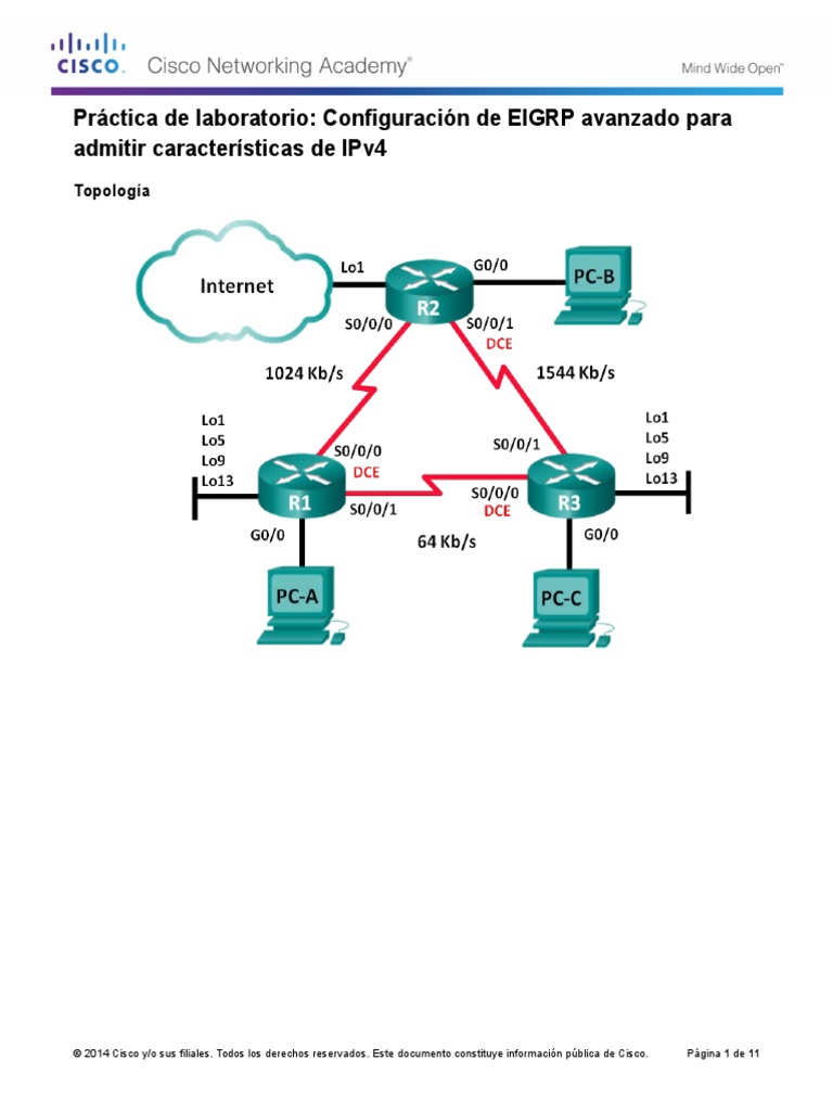 8.1.5.5 Lab - Configuring Advanced EIGRP For IPv4 Features | PDF | Enrutador (Computación ...