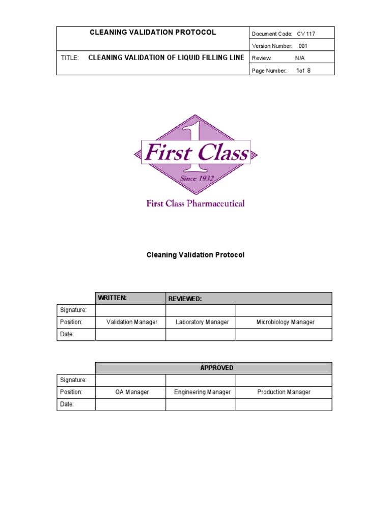 Clean Val Protocol 1 | PDF | Verification And Validation | Water