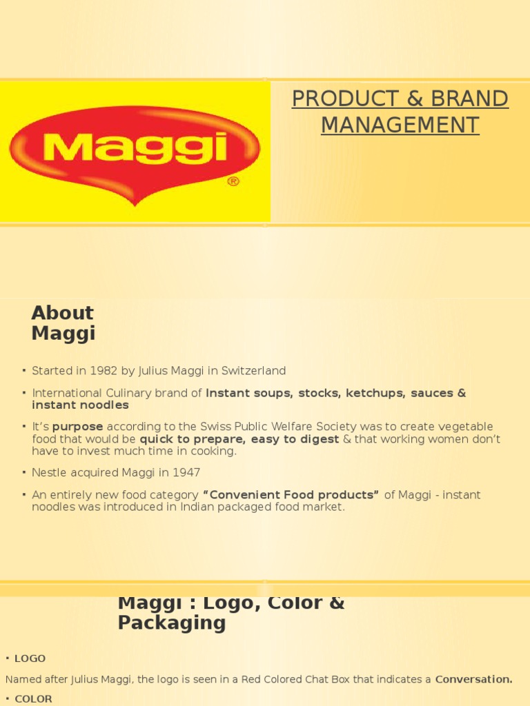 Presentation On Maggi | PDF | Brand | Cooking