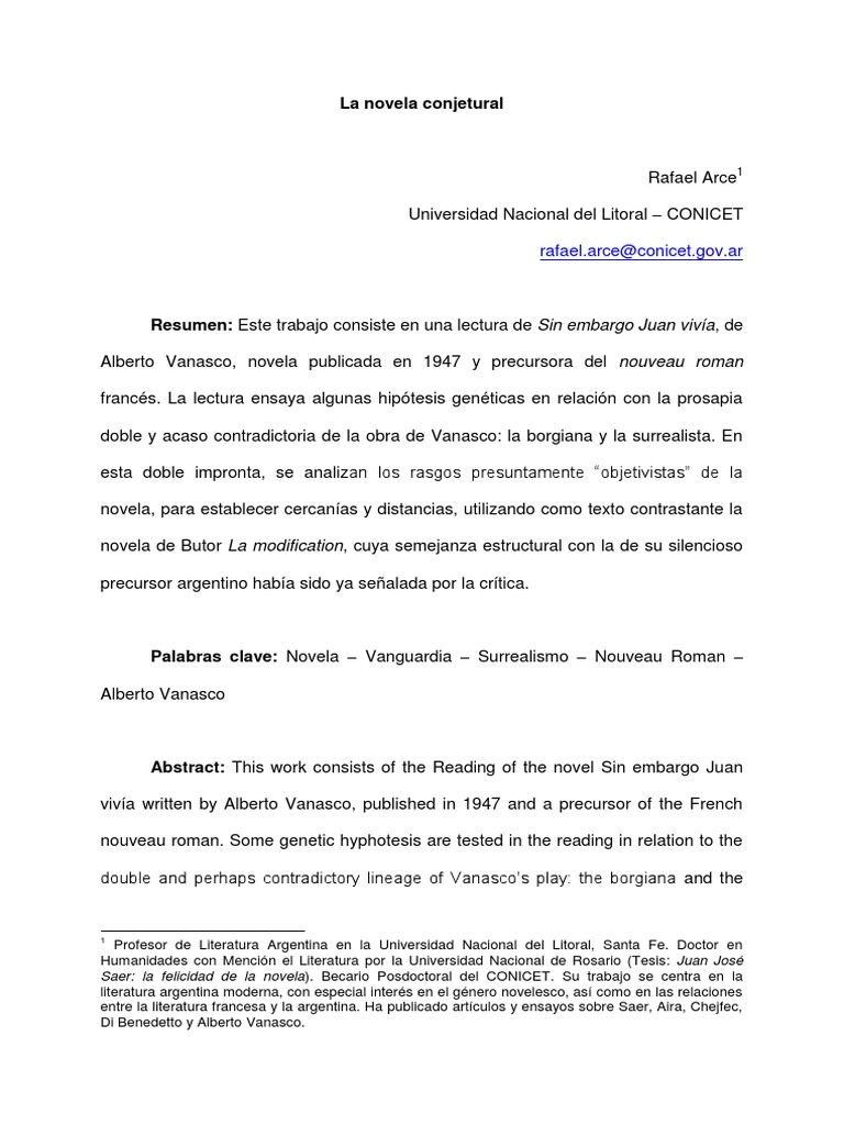 La Novela Conjetural | PDF | Novelas | Narración