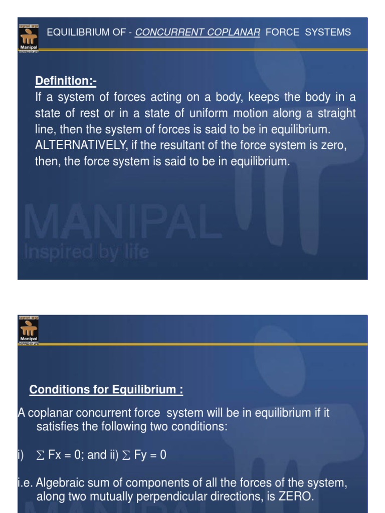 Equilibrium of Force System | PDF | Friction | Force