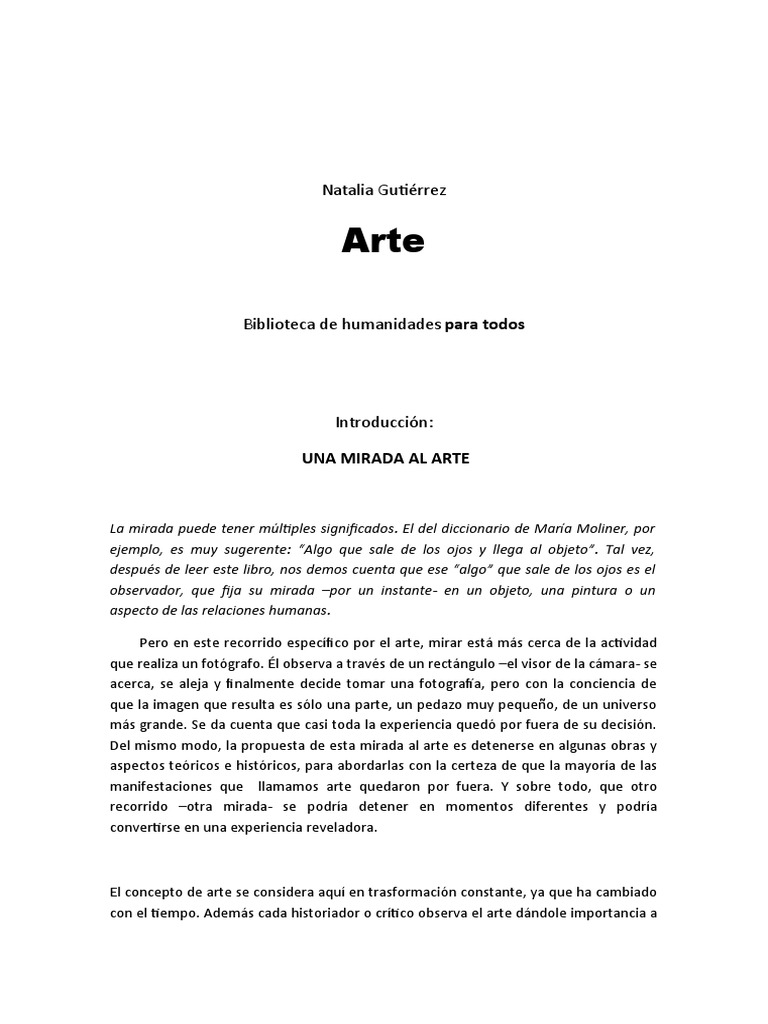 Intro Arte para Todos | PDF | Moralidad | Percepción