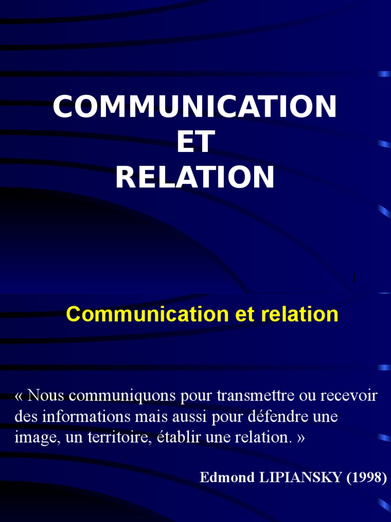Communication Et Relation | PDF | la communication | Sciences cognitives