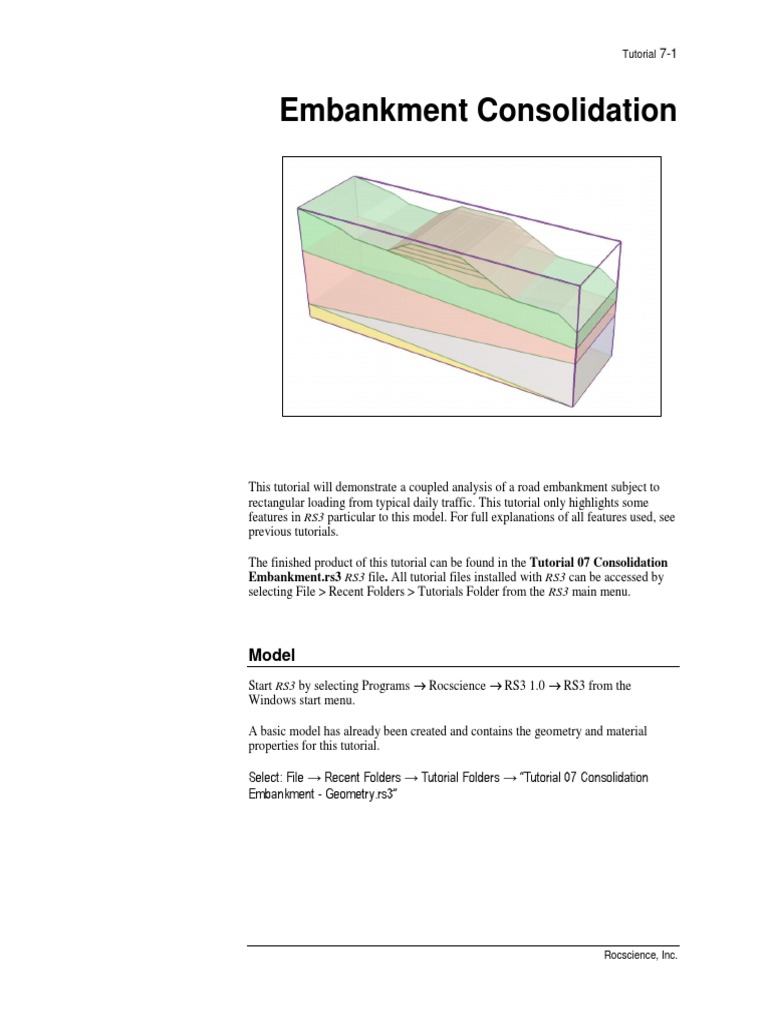 Tutorial 07 Consolidation Embankment | PDF | Contour Line | Stress ...