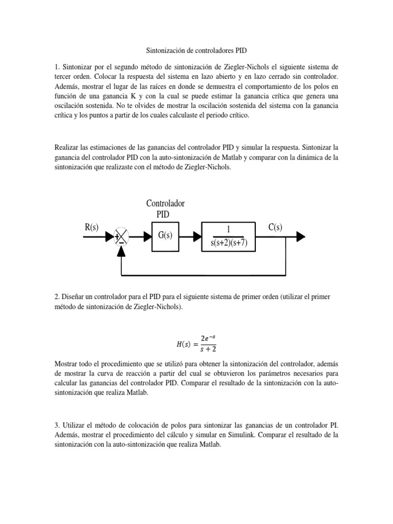Sintonización de Controladores PID | PDF | Oscilación | Matemáticas ...
