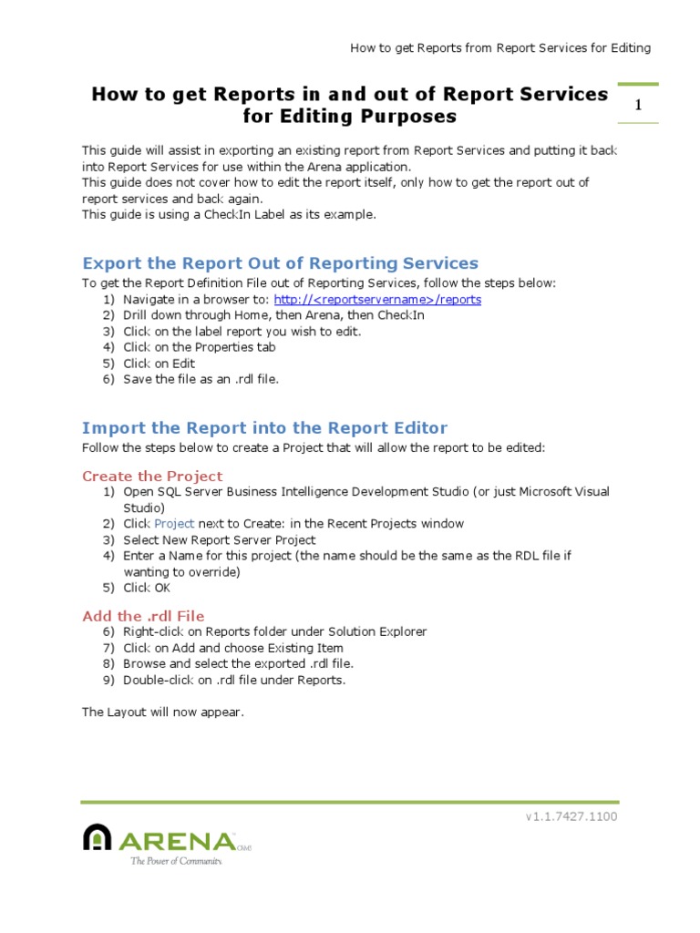 Exporting Reports For Editing | PDF | Microsoft Sql Server | Microsoft ...