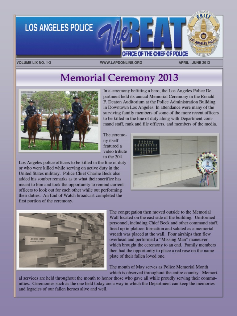 The Beat - LAPD Chief of Police Newsletter | PDF | Los Angeles Police ...