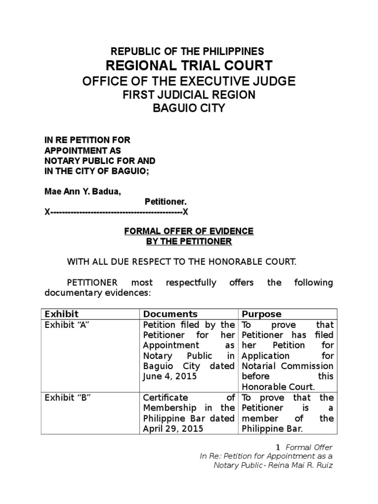 Formal Offer of Evidence FINAL | PDF | Notary Public | Virtue