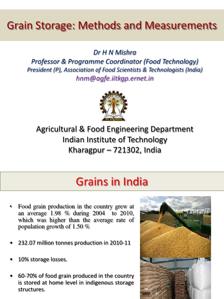 2012-01-16 Mishra - Grain Storage Methods and Measurements | PDF ...