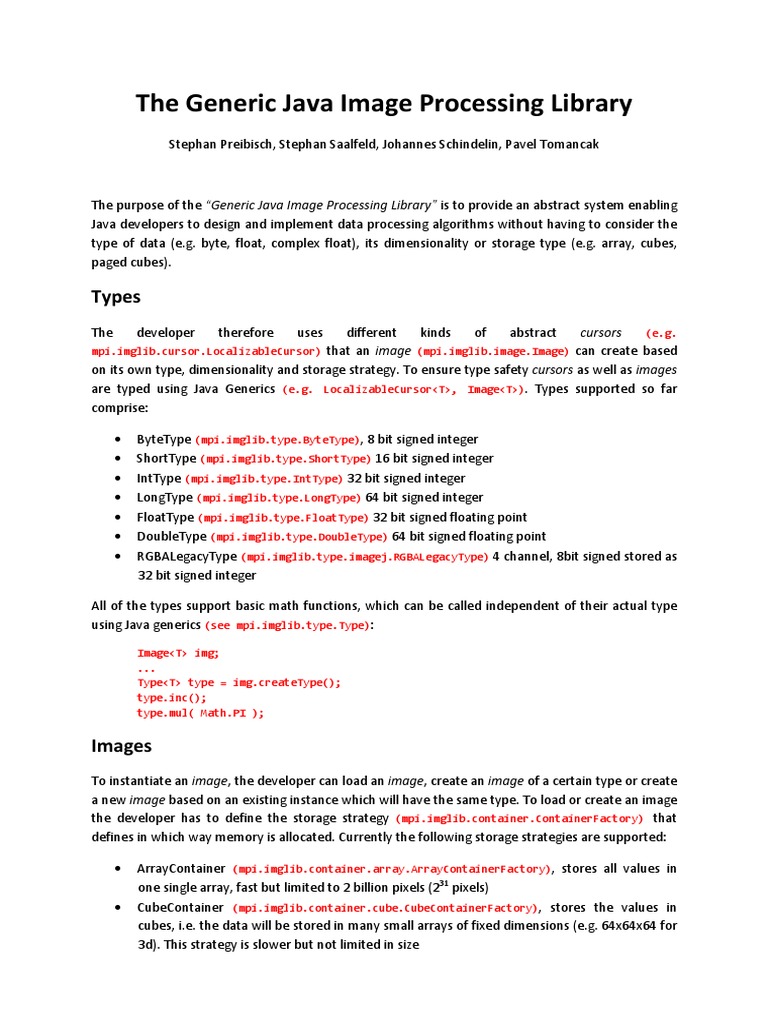 The Generic Java Image Processing Library | PDF | Library (Computing ...