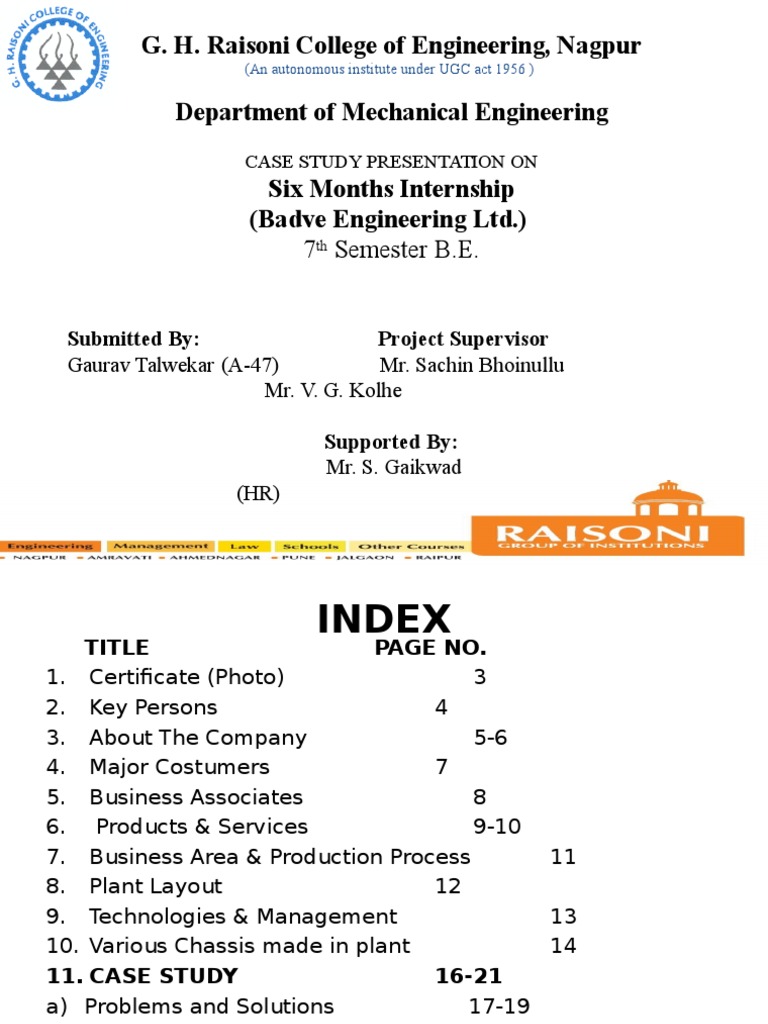Final Case Study Ppt College Pdf Welding Construction