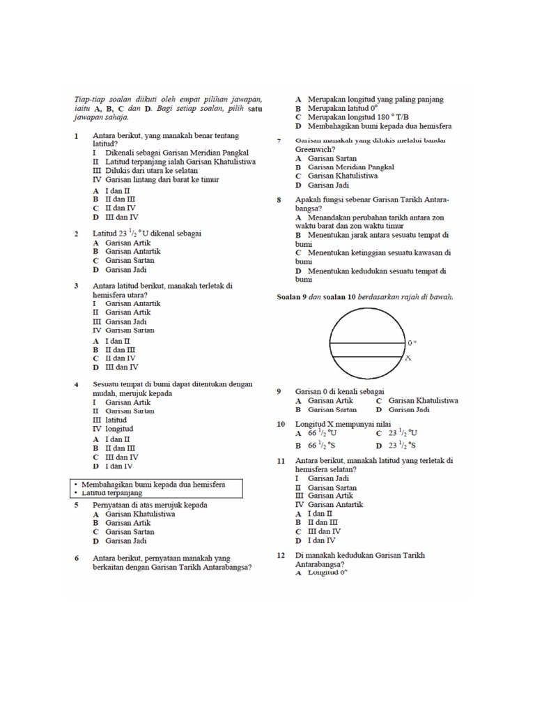 Geografi Form 2 Bab 1 Latihan Page 2 | PDF