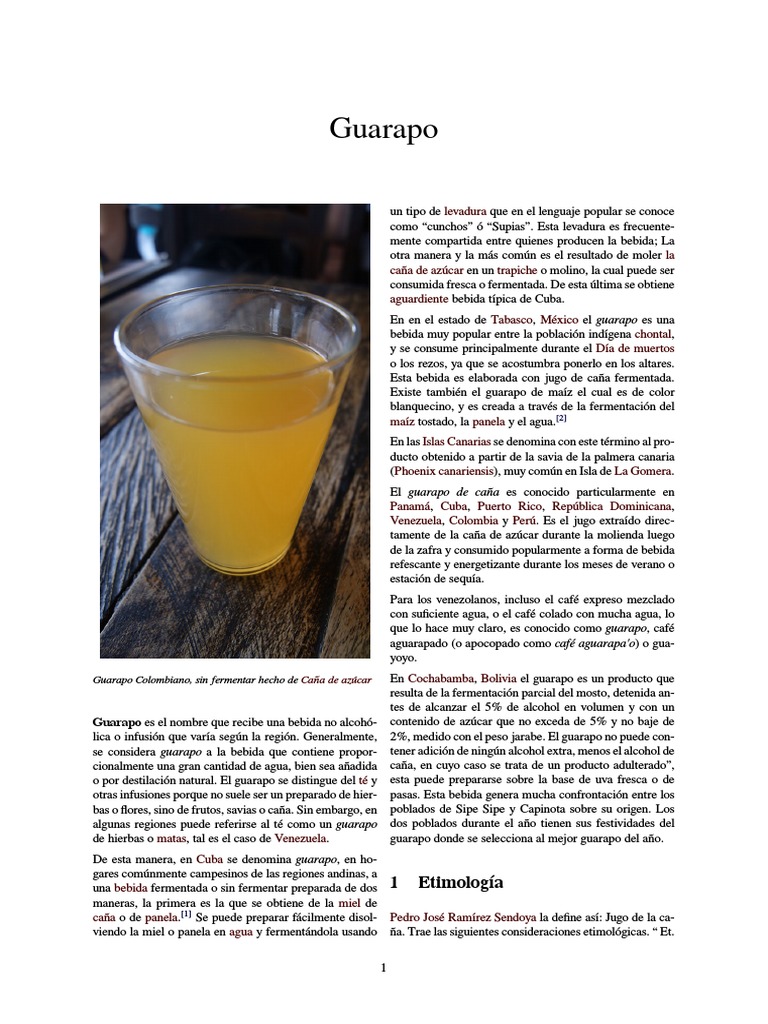 Guarapo | PDF | Bebida | Bebidas