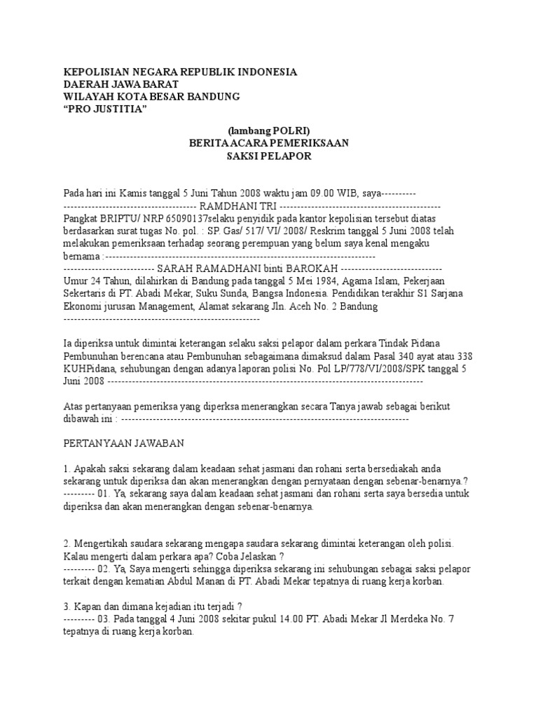 Contoh Bap | PDF | Fiksi Misteri, Thriller, & Kejahatan