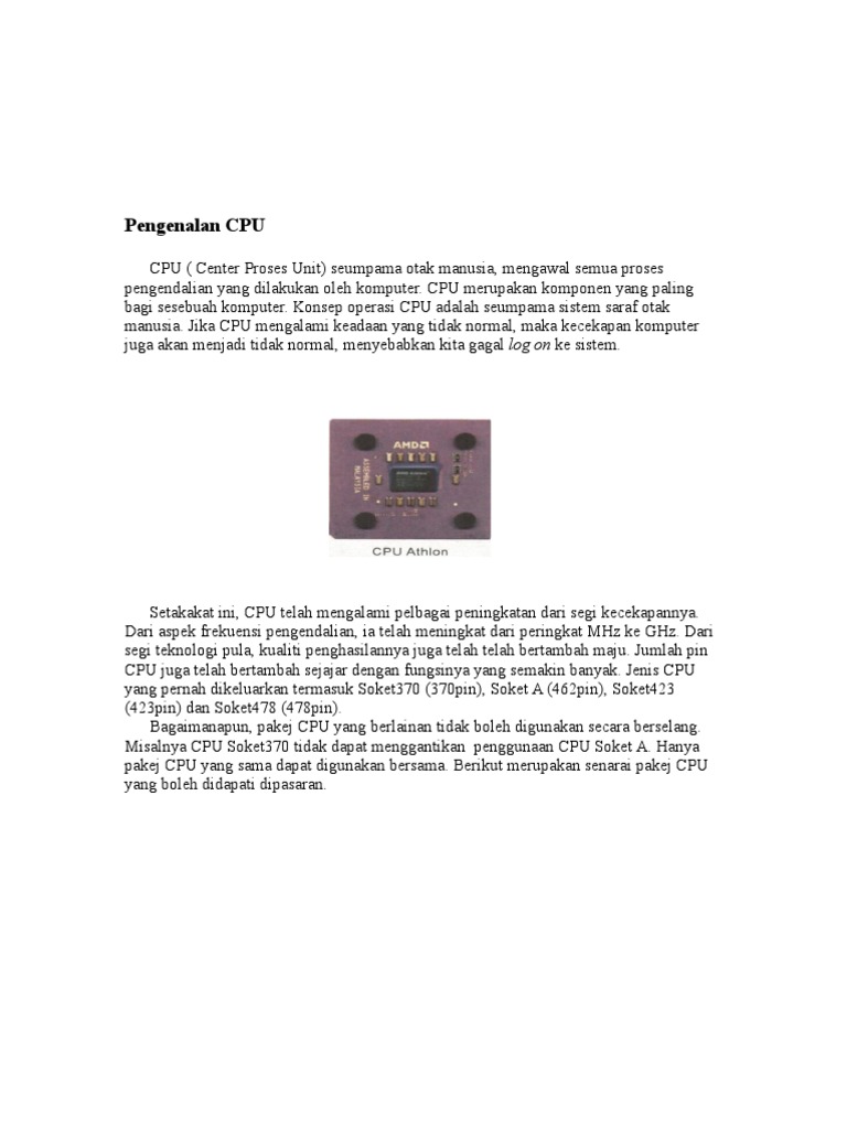 Pengenalan CPU (Bab 5) | PDF