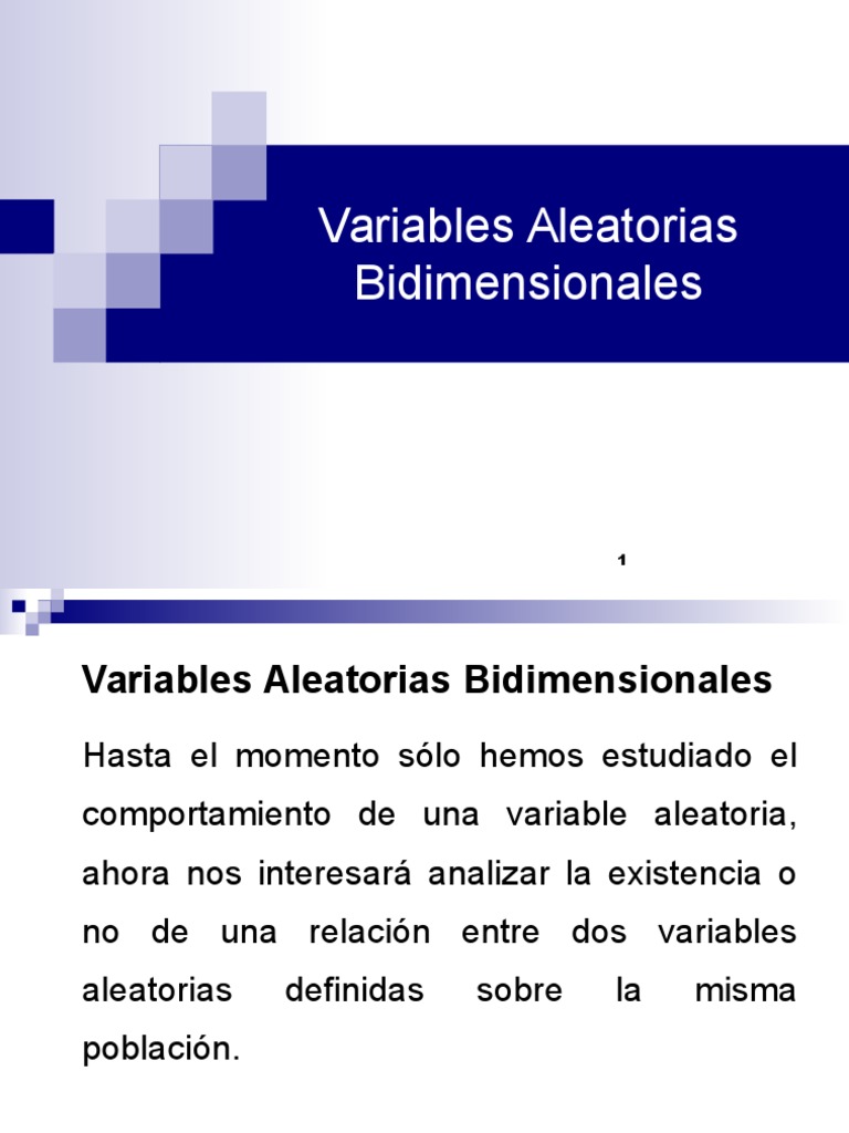 Variables Aleatorias Bidimensionales | PDF | Covarianza | Correlación y ...