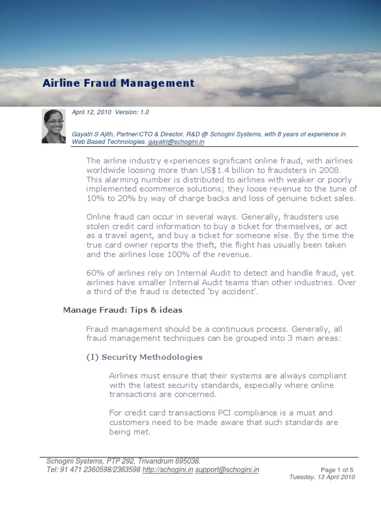 Airline Fraud Management V10 | PDF | Fraud | Credit Card