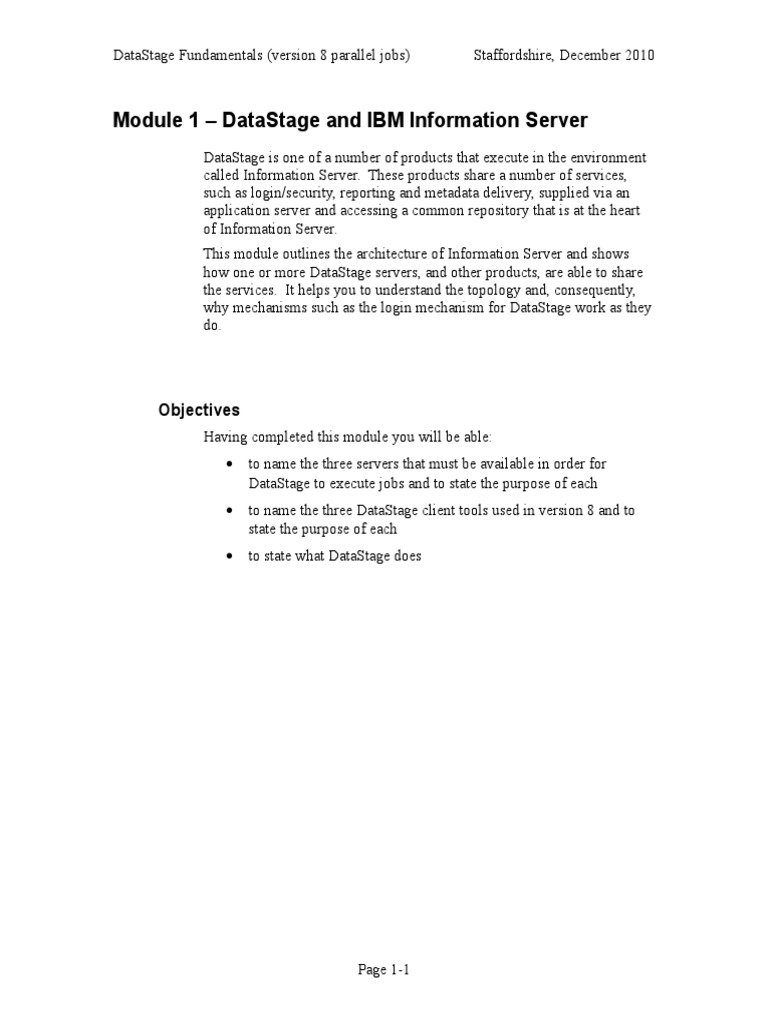 01 DataStage and IBM Information Server | PDF | Metadata | Databases