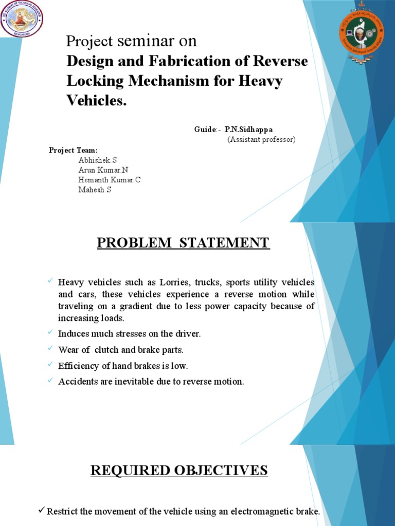 Reverse locking mechanism prevents heavy vehicle rollback | PDF | Belt ...