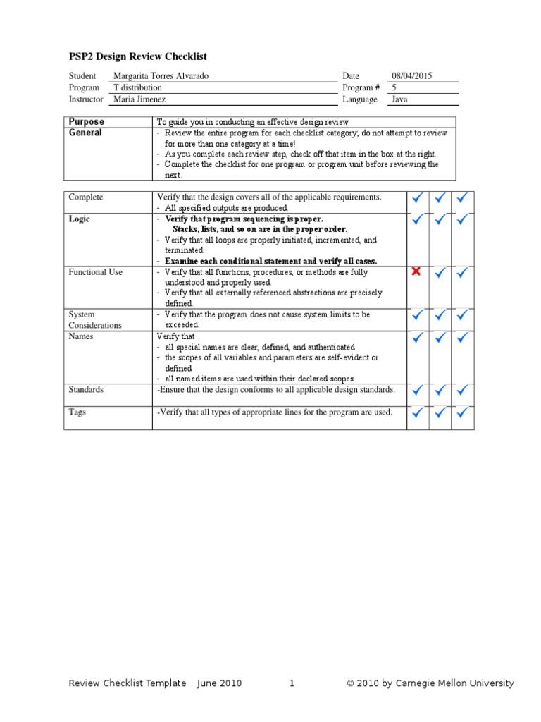 PSP2 Design Review Checklist: Purpose General | PDF | Subroutine | Scope (Computer Science)