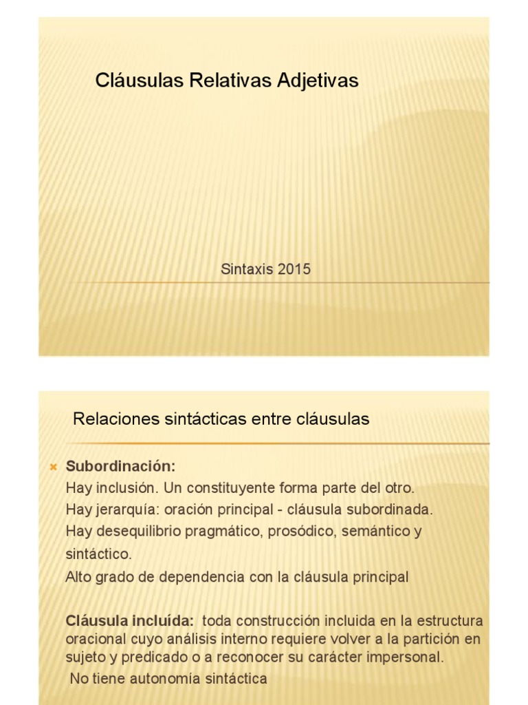 Clausulas Adjetivas | Descargar gratis PDF | Oración (Lingüística ...