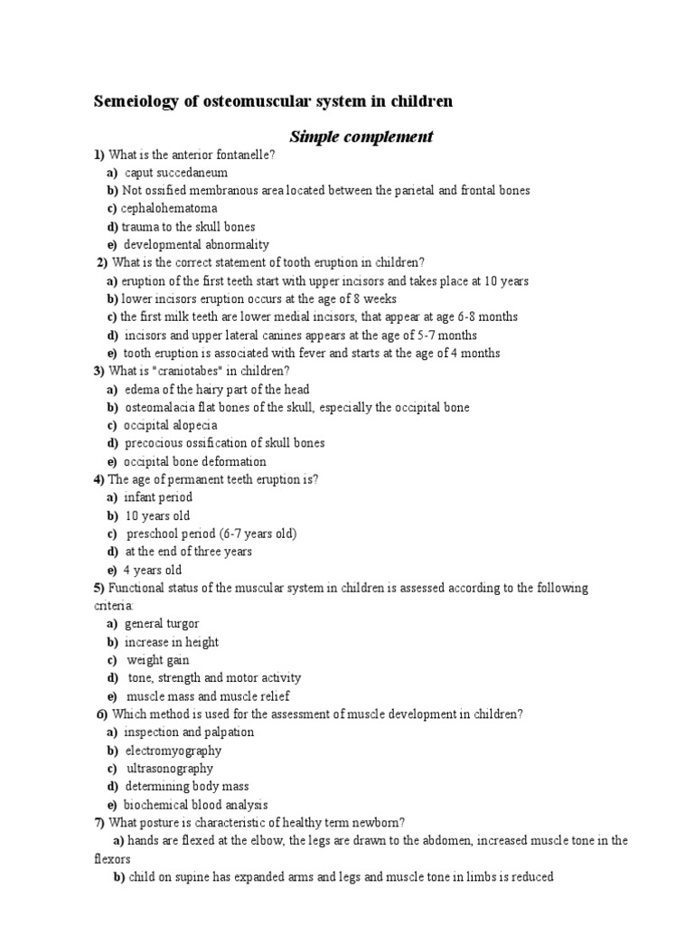 Semeiology of the osteomuscular system in children (40 | PDF | Skull ...