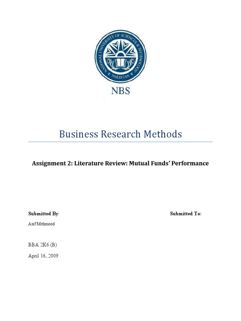 Business Research Methods: Assignment 2: Literature Review: Mutual Funds' Performance | PDF ...