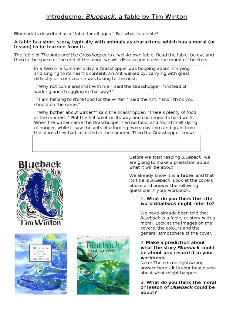 1 - Fable Definition and Prediction About Novel | PDF