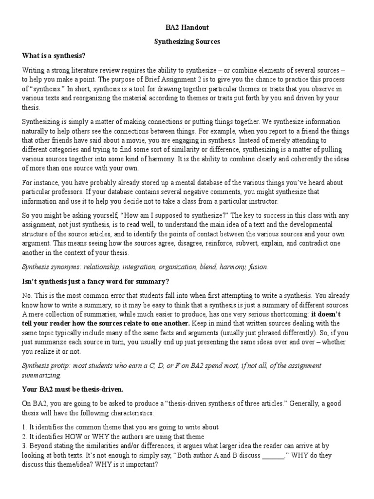 Understanding Synthesis Essays | PDF | Essays | Paragraph