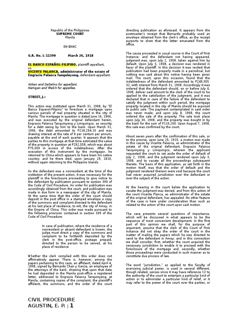 The Jurisdiction of Courts in Mortgage Foreclosure Proceedings Against ...