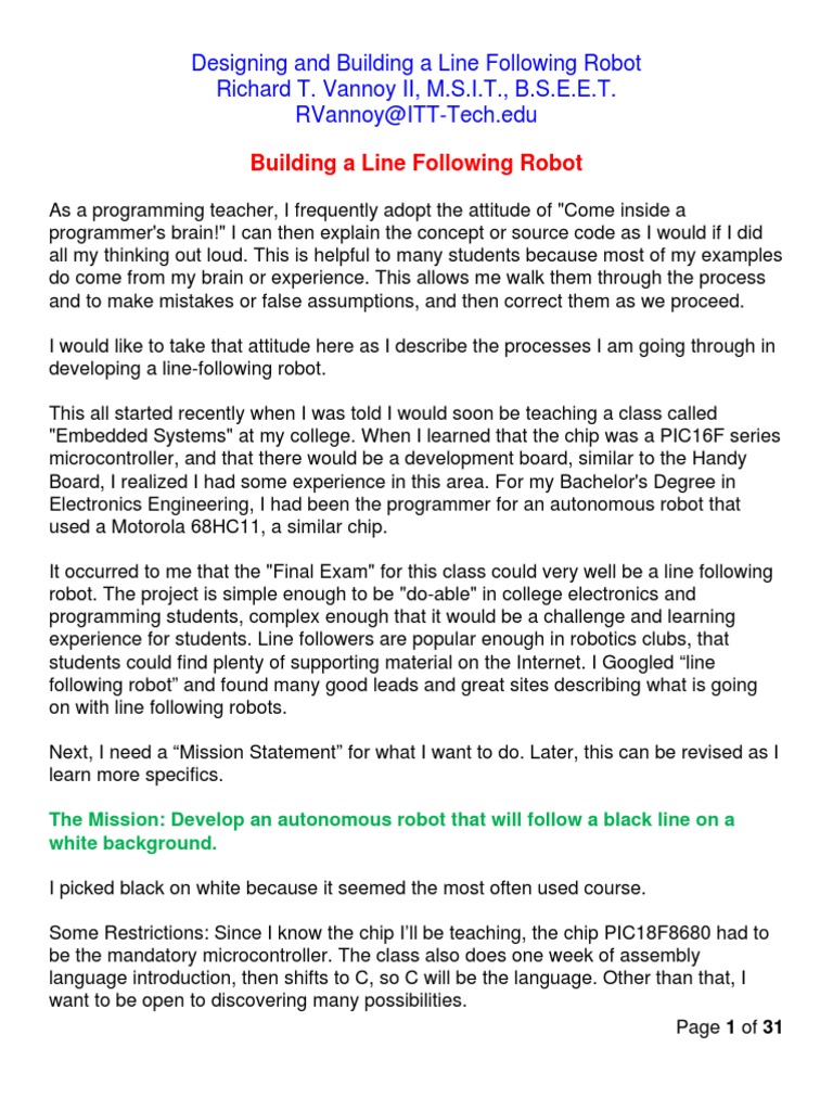 Building A Line Following Robot | PDF | Power Supply | Transmission ...