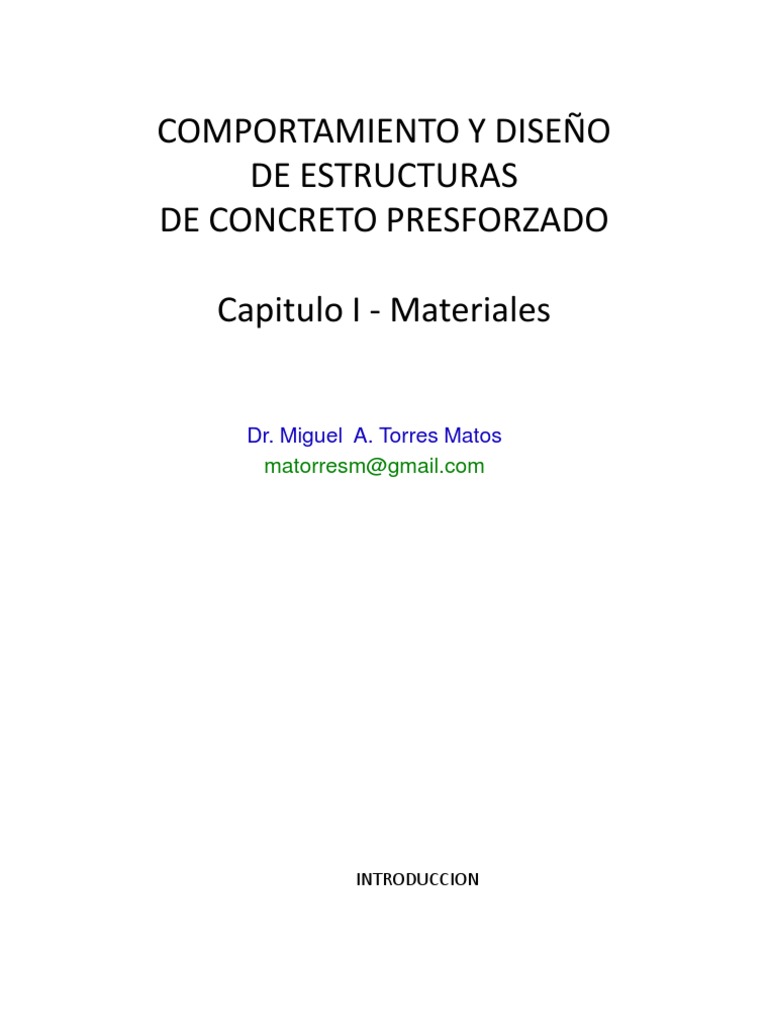 Concreto Presforzado Capituloi Pdf Hormigón Pretensado Física