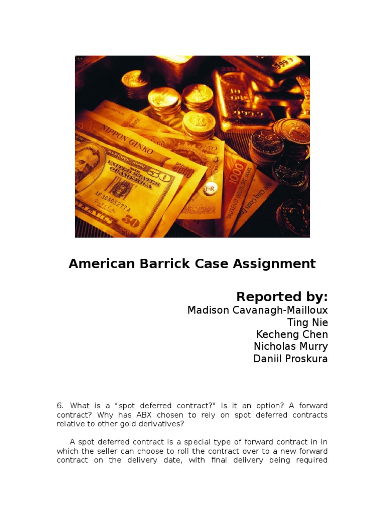 American Barrick's Spot Deferred Contracts | PDF