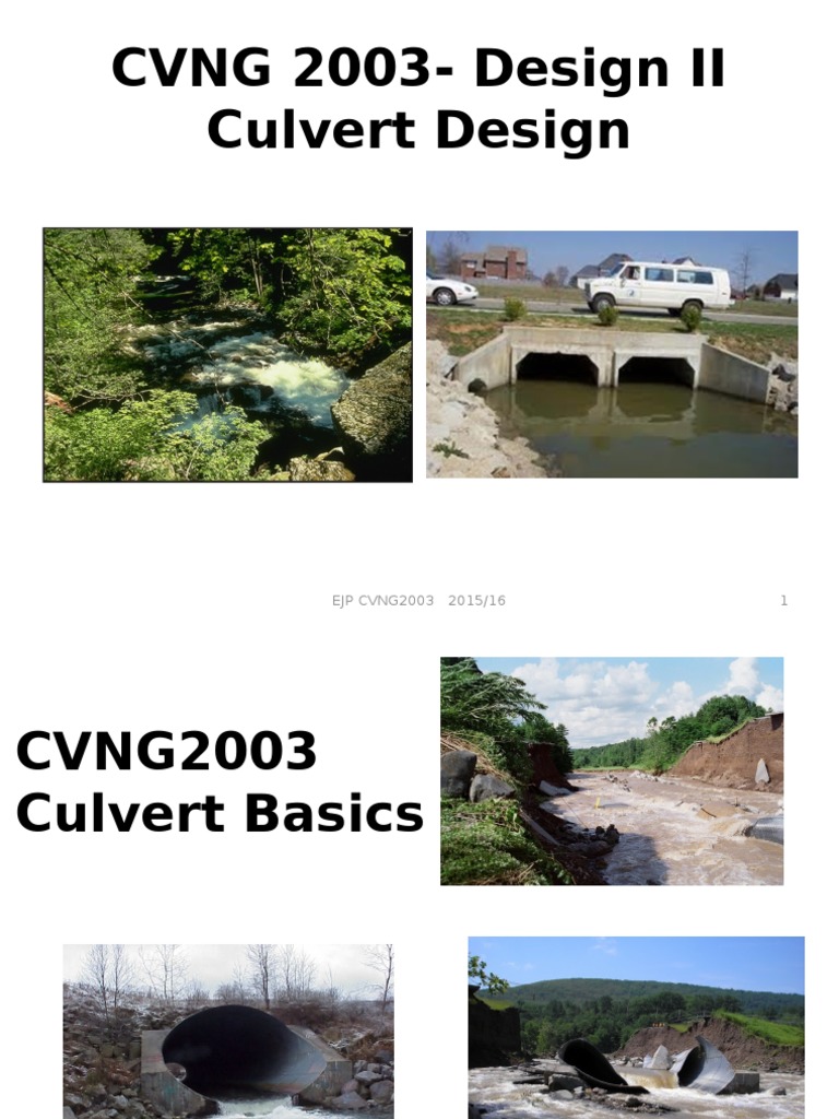 Culvert Design Principles and Practices | PDF
