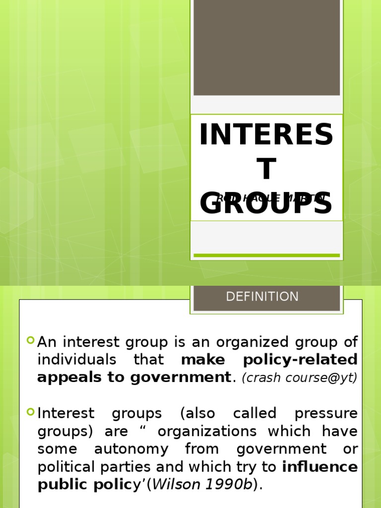 Understanding Interest Groups in Government | PDF