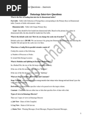 Top 40 Datastage Interview Questions and Answers 2024