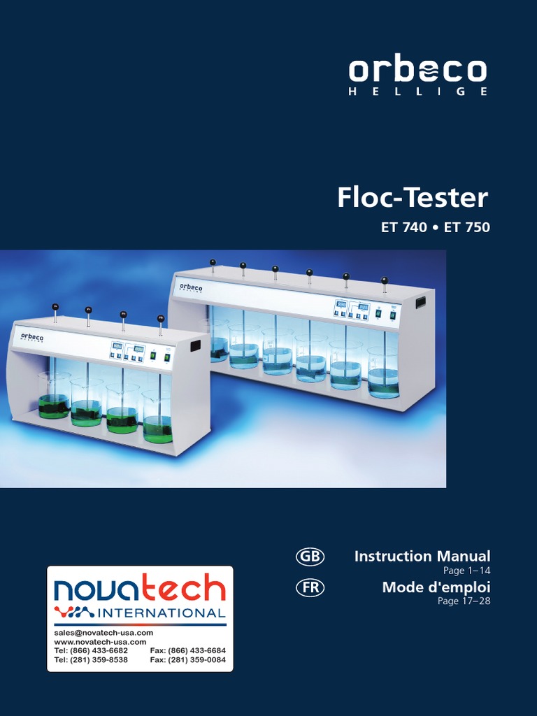 Orbeco-Hellige ET 740, ET 750 Floc Tester Manual | PDF | Lime (Material ...