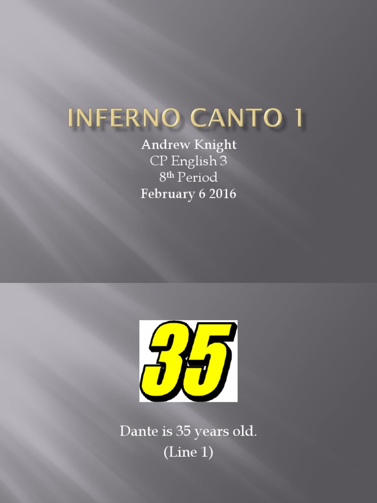 Dante's Inferno Canto 1 Overview | PDF