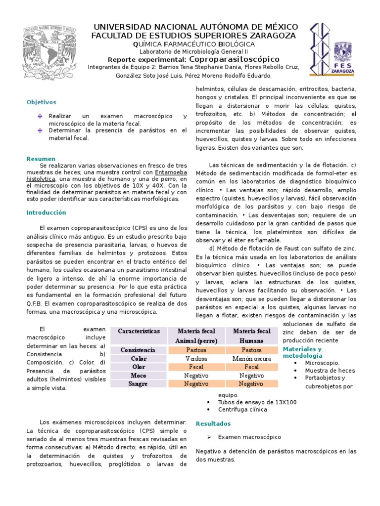 Copro | PDF | Heces | Laboratorios