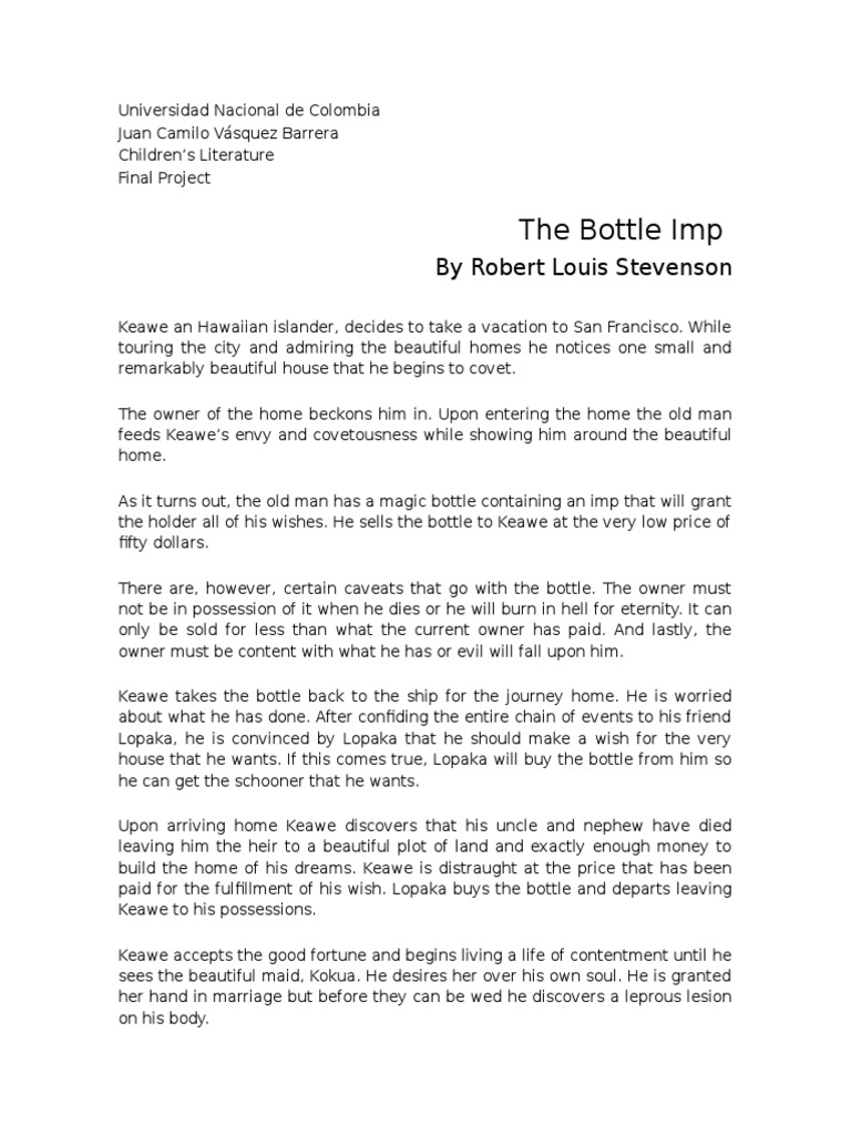 The Bottle Imp-Final Project | PDF