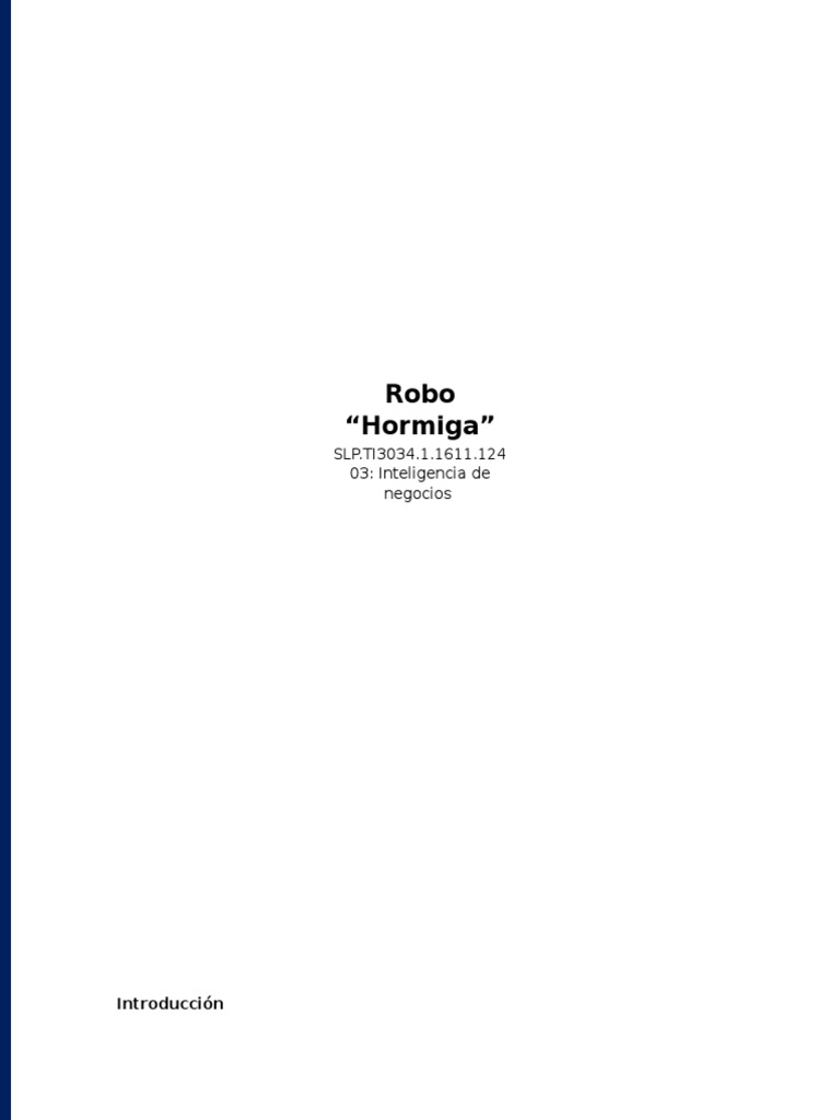 Robo Hormiga | PDF | Toma de decisiones | Conocimiento