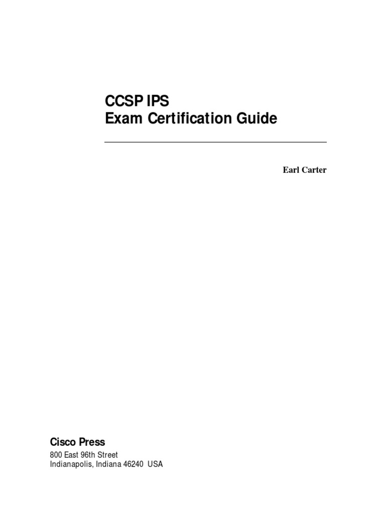 CCSP IPS Exam Certification Guide | PDF | Cisco Certifications | Computer Network