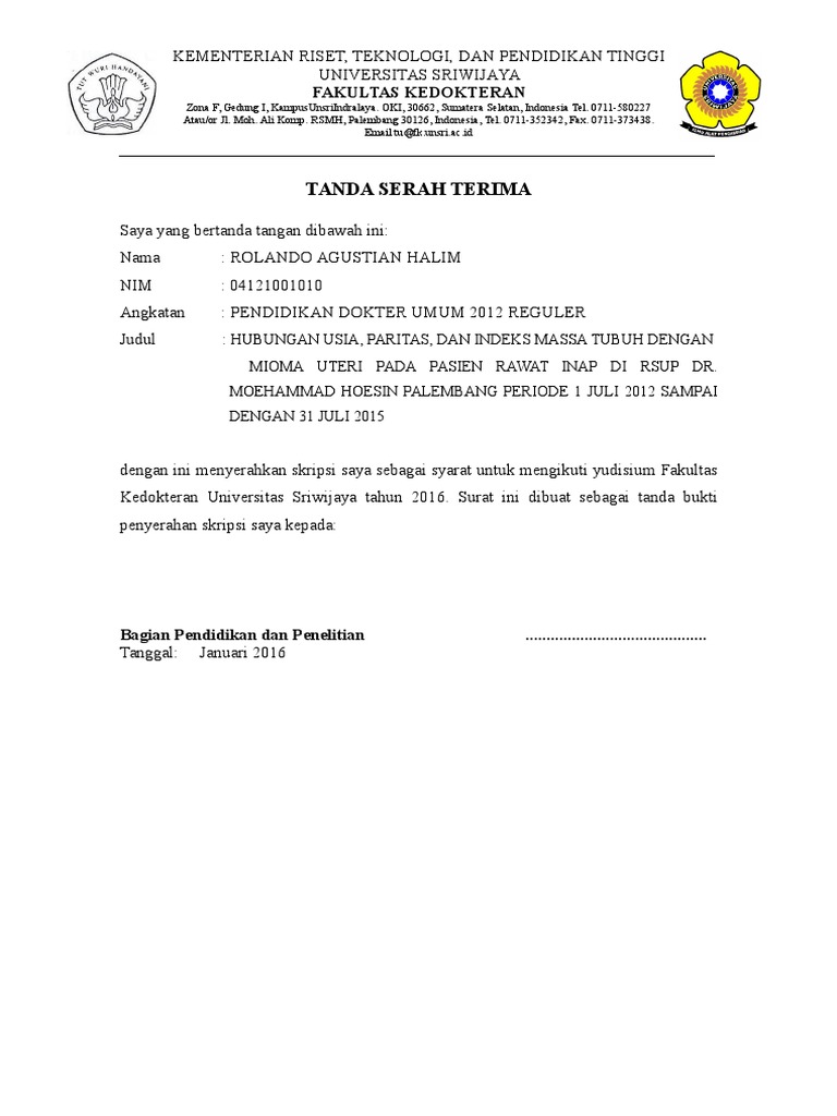 Tanda Terima Perpus Bendol | PDF | Pengembangan Diri